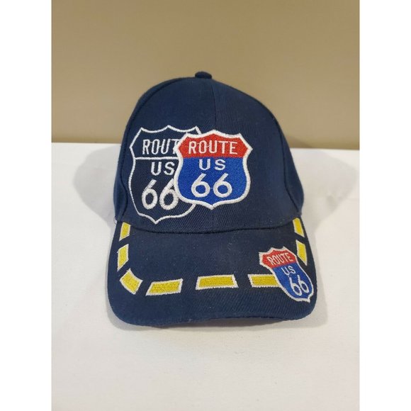 Unbranded | Accessories | Route 66 Navy Blue Baseball Cap Cotton Blend ...